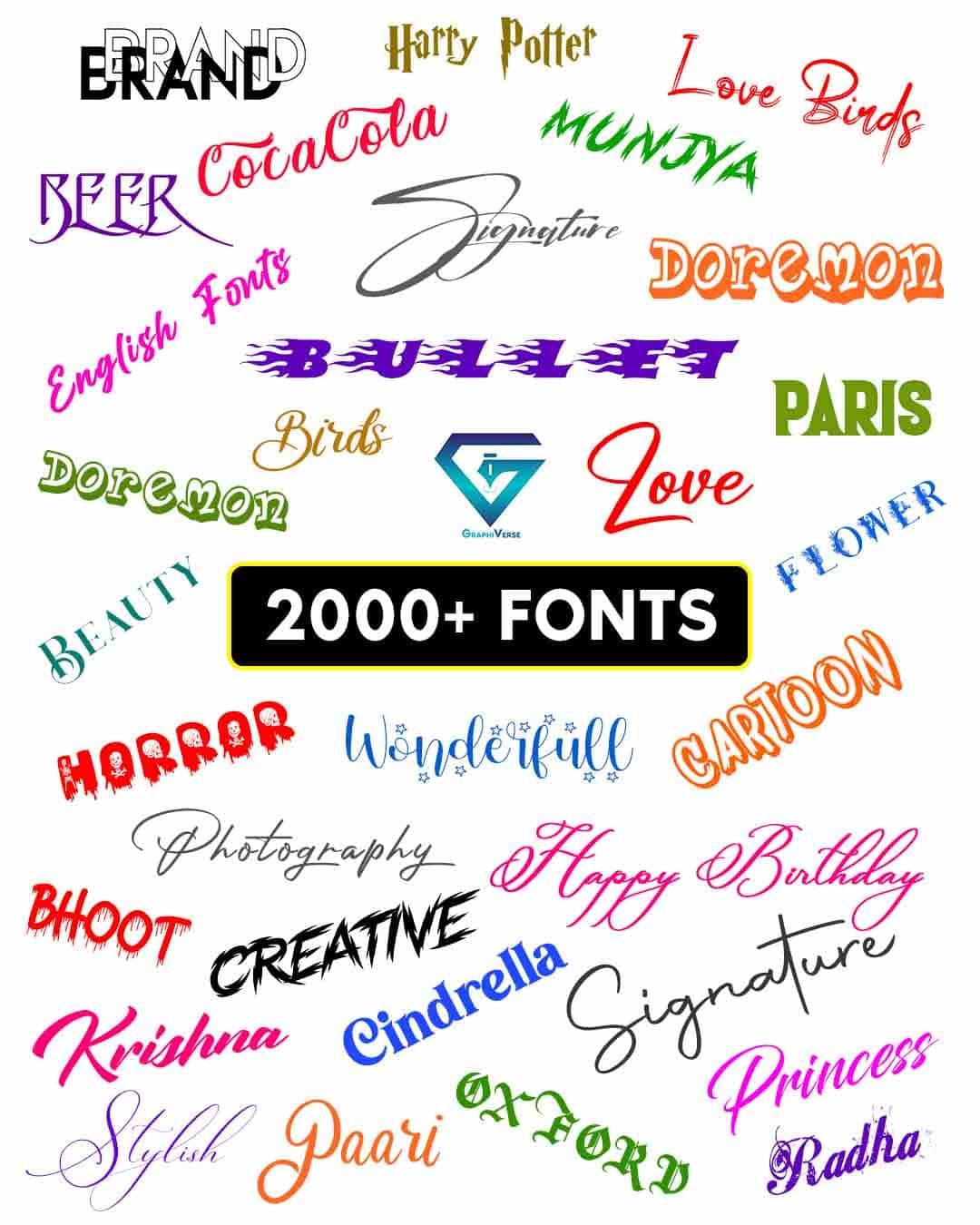 2000+ Premium English Fonts – Graphi Verse